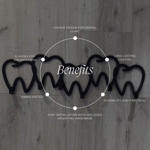 Tooth Coat Rack, Dental Office Decor,minimalist Wall Hook,teeth Metal ...