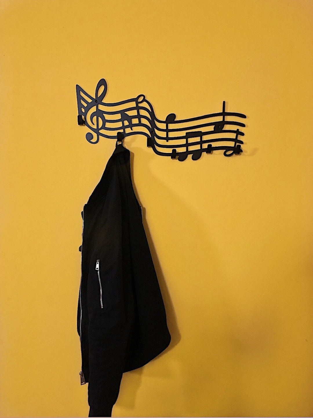 Music Notes Wall Mounted Coat Rack | Metal Wall Music Art | Wall Rack ...