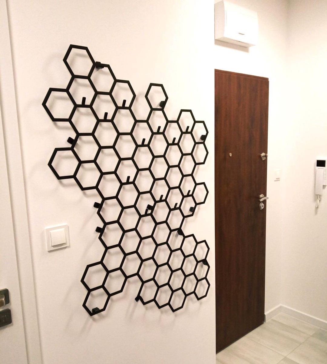 Personalized Wall Mounted Hexagon Coat Rack, Apartment Renovation ...