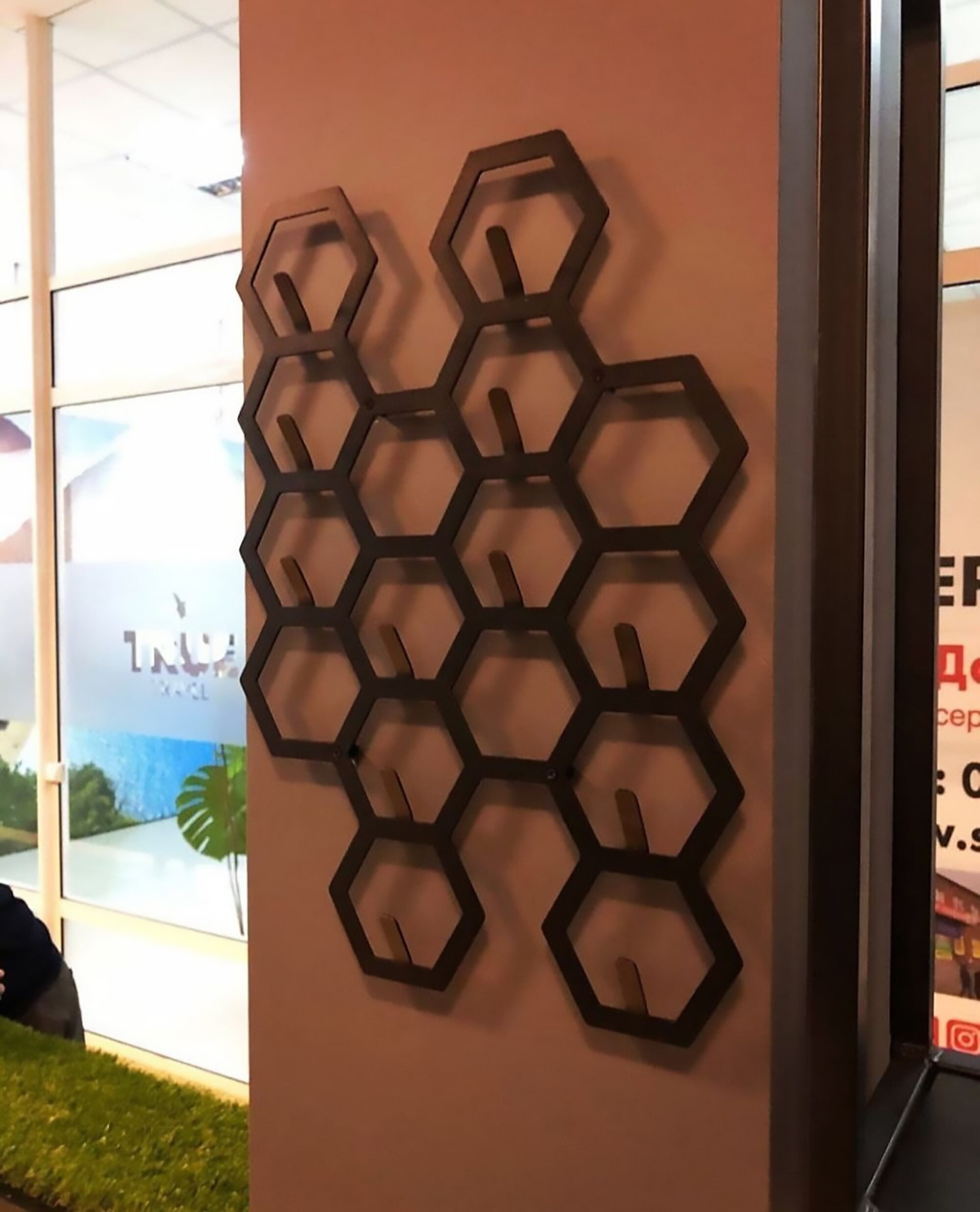 Vertical Wall Mount Coat Rack Wall Clothes Hanger Hexagon - Etsy