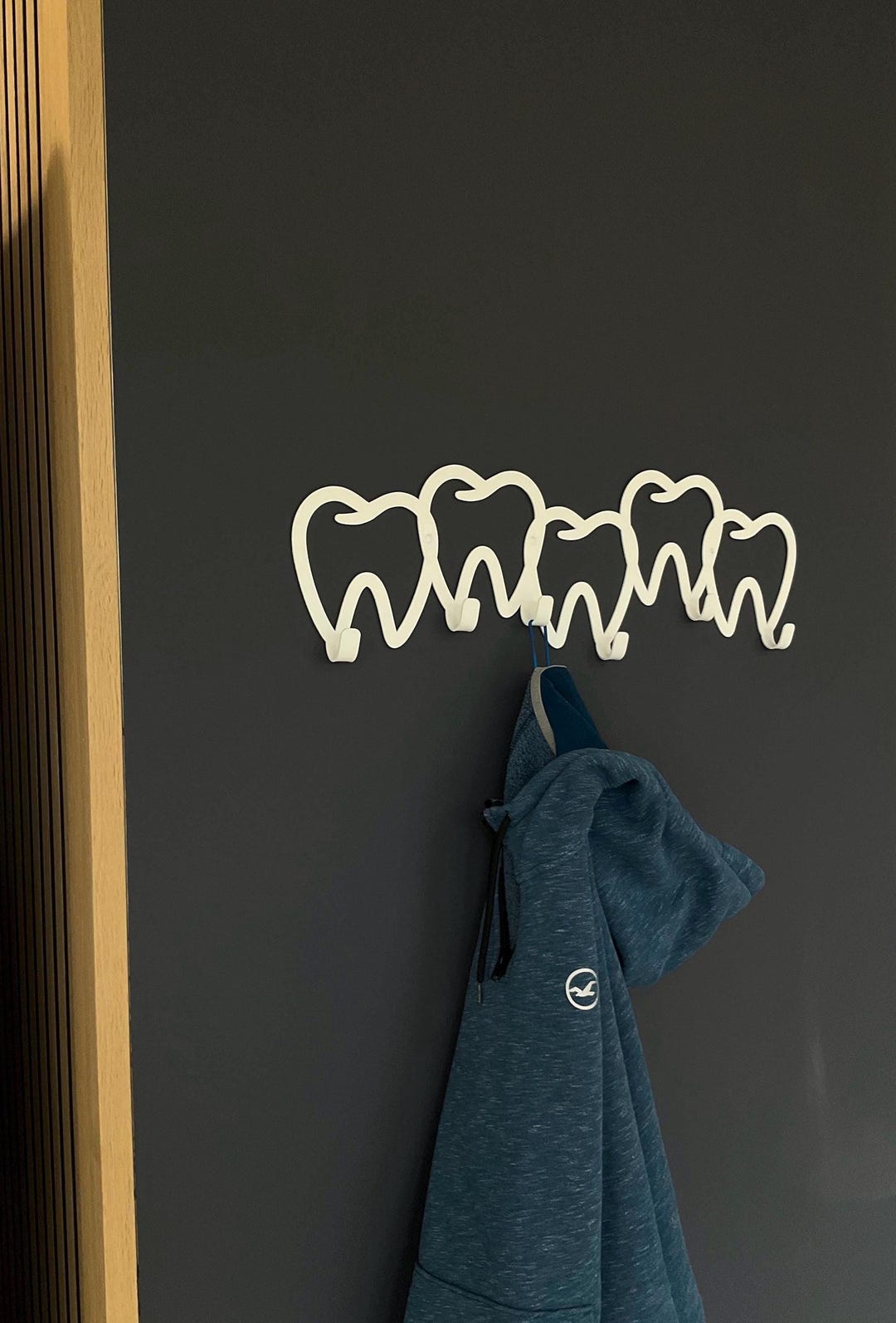 White Tooth Wall Coat Rack, Modern Dental Office Decor, Dentist Coat ...