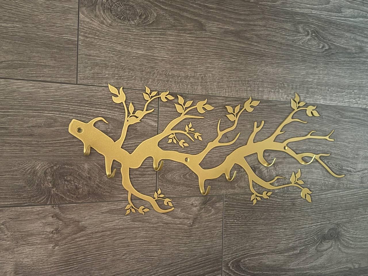 Tree Branches With Leaves Wall Mounted Metal Coat Rack | Wall Mount ...