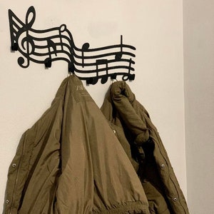 Music Notes Wall Mounted Coat Rack | Metal Wall Music Art | Wall Rack ...