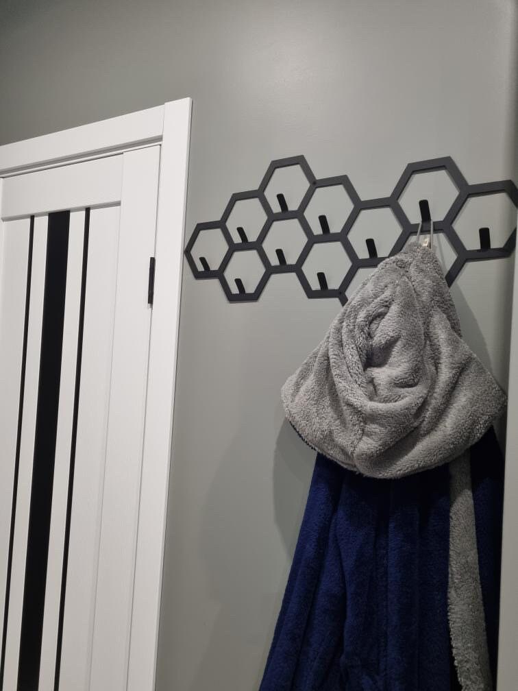 Hexagon Wall Mounted Coat Rack Modern Wall Clothes Rack Geometric Wall ...