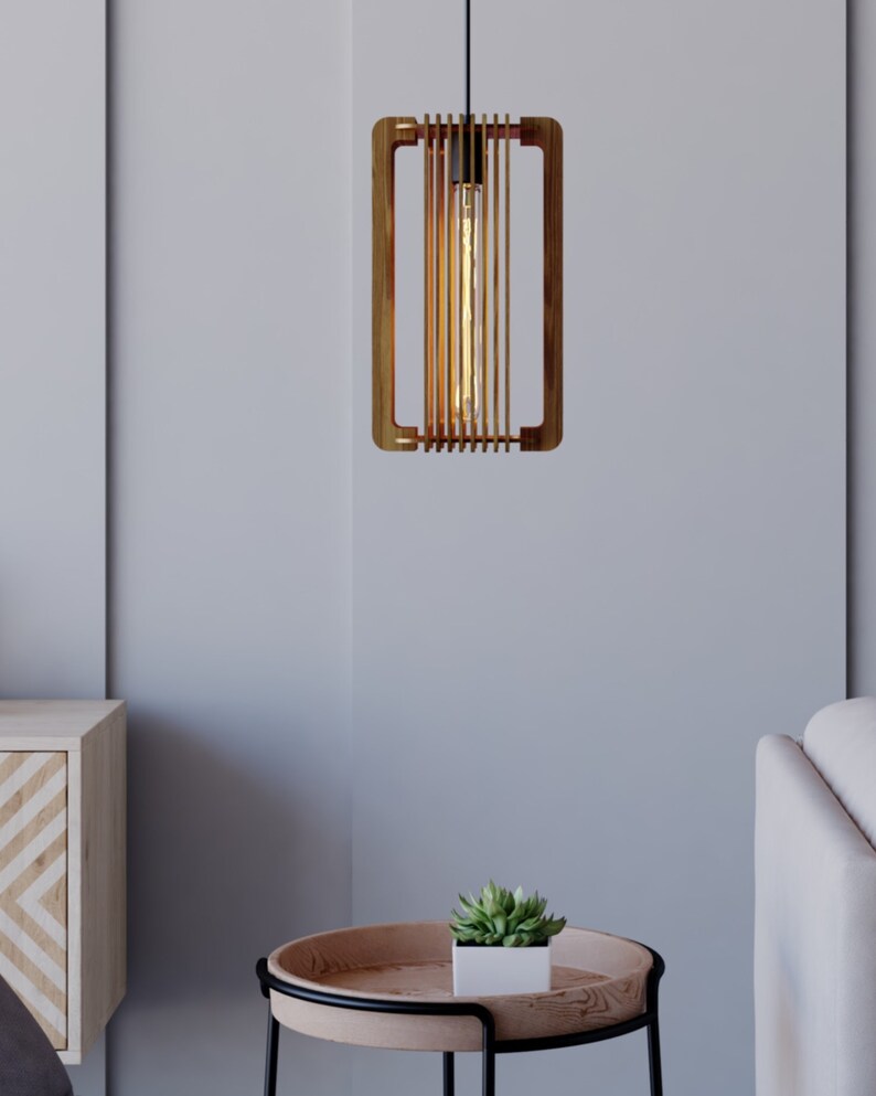 Wooden Pendant Lamp Wooden Pendant Light Modern Chandelier - Etsy