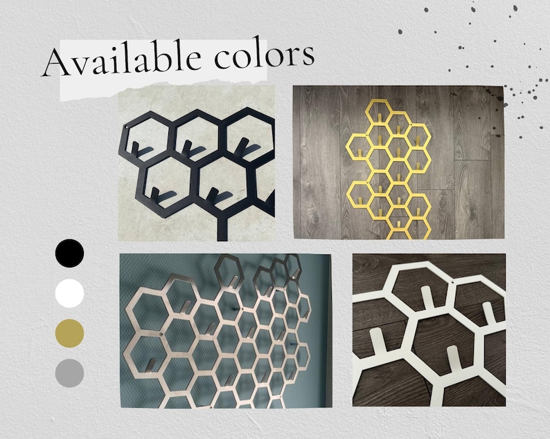 Hexagon Key Holder, Modern Key Wall Organizer, Entryway Geometric Decor ...