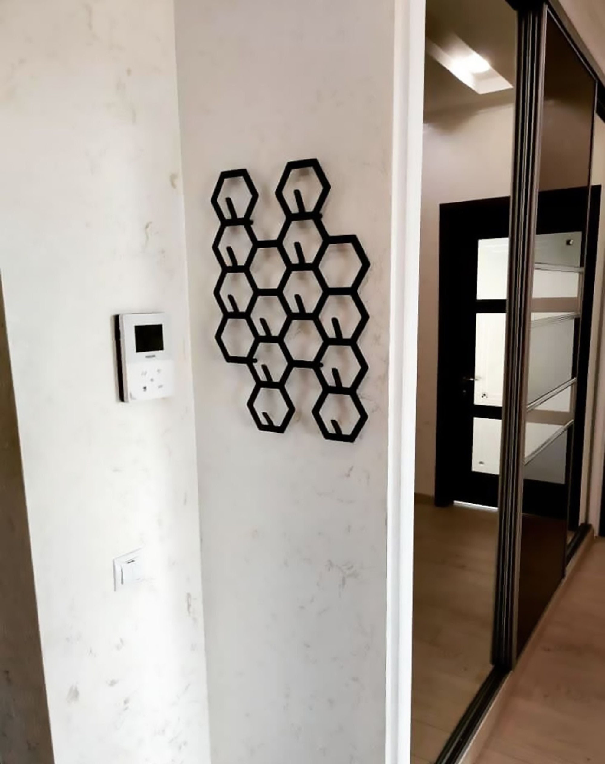 Vertical Wall Mount Coat Rack Wall Clothes Hanger Hexagon - Etsy