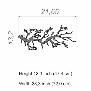 Tree Branches With Leaves Wall Mounted Metal Coat Rack | Wall Mount ...