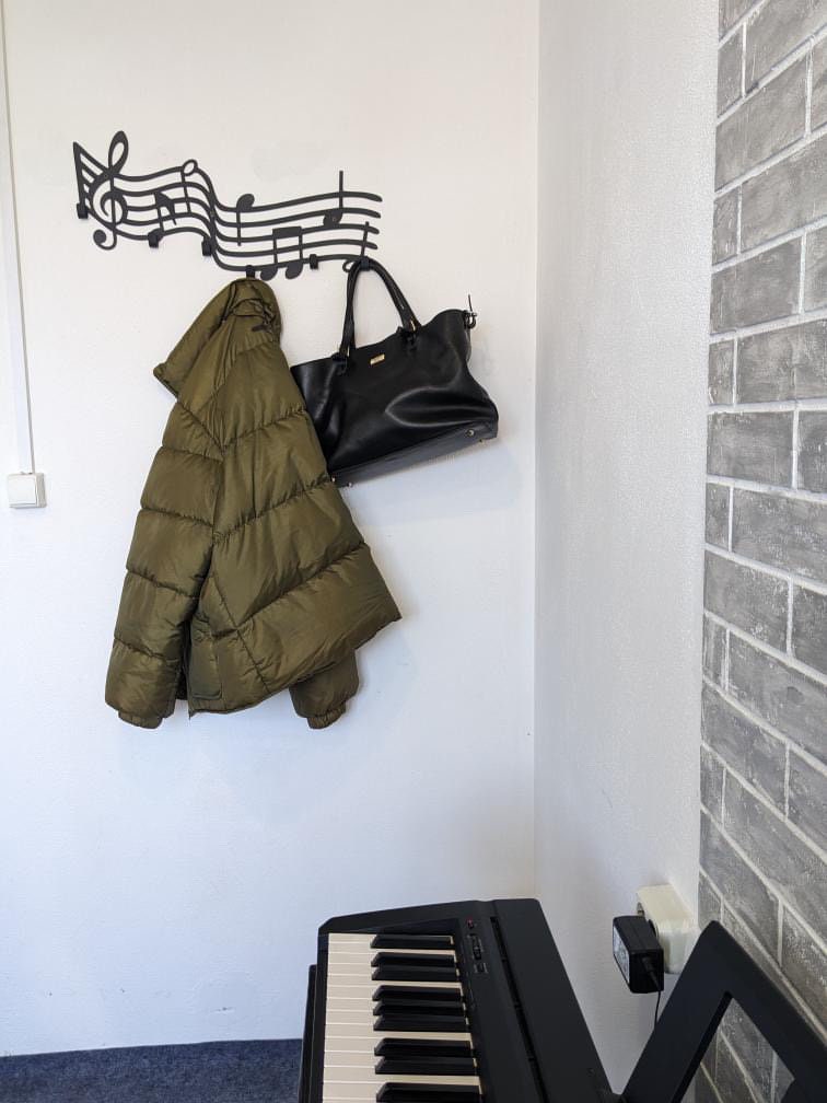 Music Notes Wall Mounted Coat Rack Metal Wall Music Art Wall Rack Hook ...