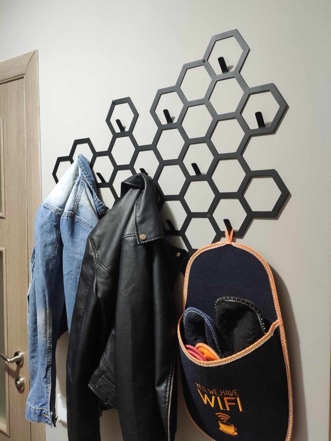 Metal Hexagonal Coat Hanger,coat Hooks Wall,coat Racks,metal Hook Rack ...
