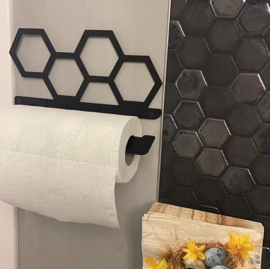 Metal Hexagonal Paper Towel Holder | Wall Mount Paper Towel Holder ...
