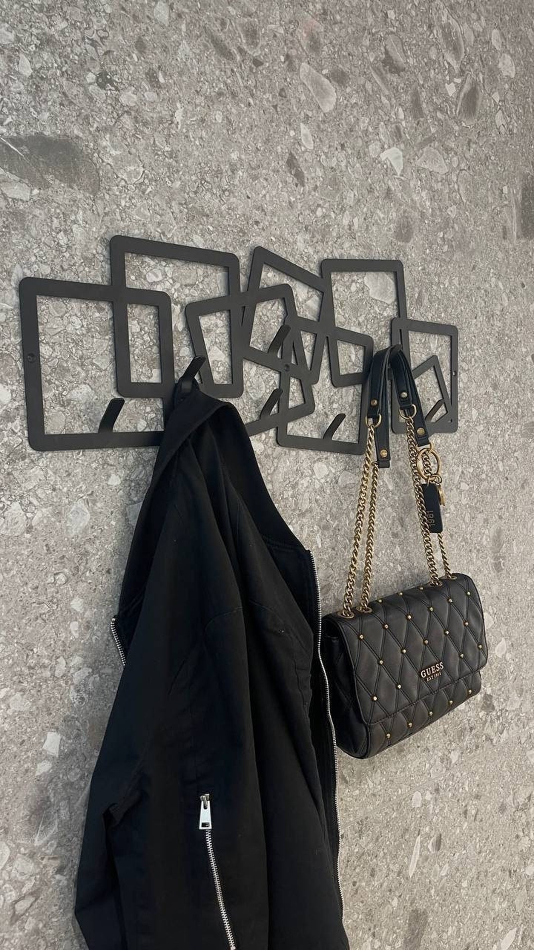 Geometric Squares Wall Mounted Coat Rack Wall Clothes Hanger - Etsy