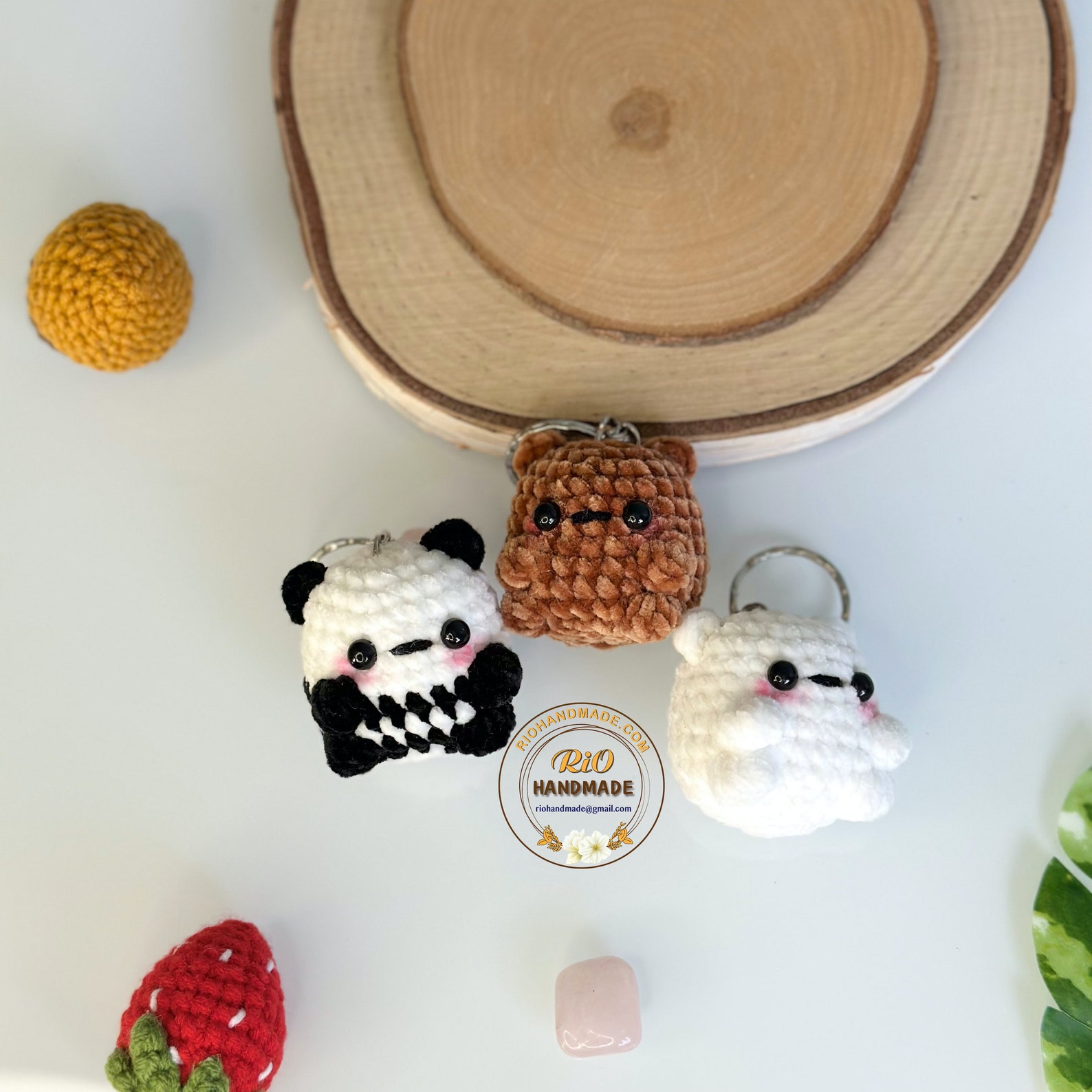 Handmade Chunky Bear Crochet Keychain Cute Bear Keychain - Etsy