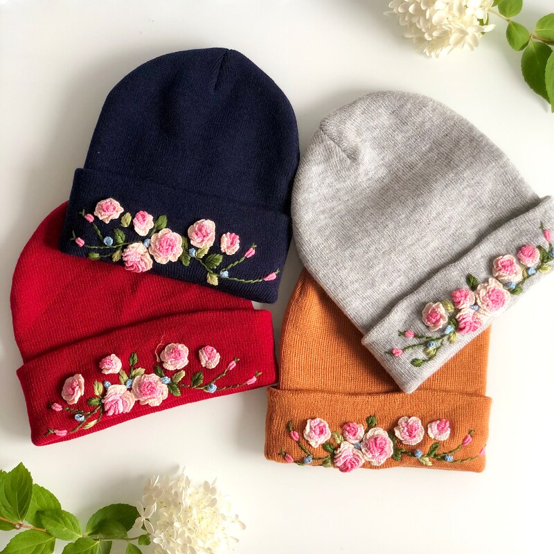 Rose Beanie - Etsy