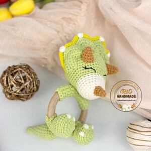 Crochet Triceratops Rattle Baby Crochet Rattle Gift Baby - Etsy