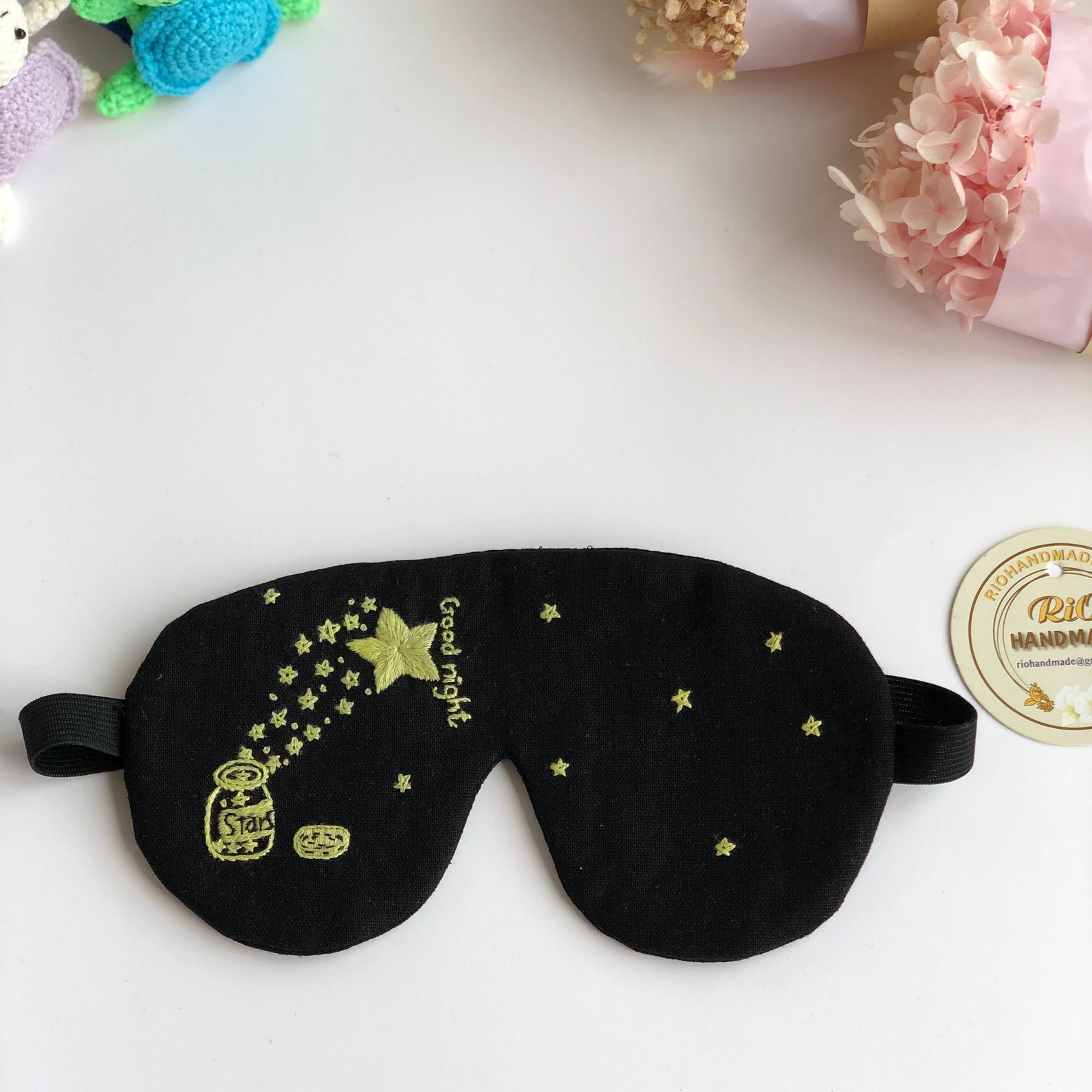 Handmade Embroidery Linen Sleep Mask Eye Mask Eye Sleep - Etsy