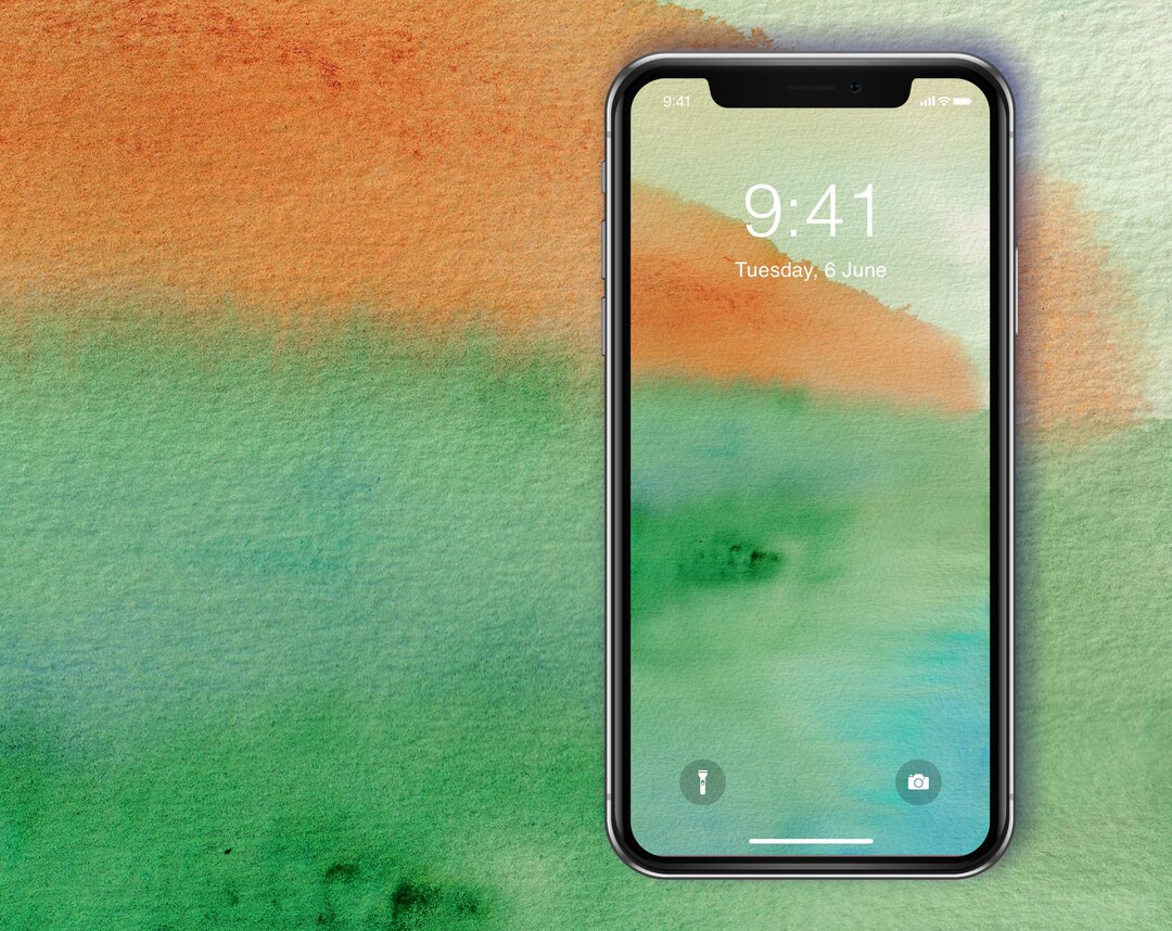 IPhone Wallpaper Digital Download, Android Wallpaper, Green, Orange, Yellow Color, Home, Lock ...