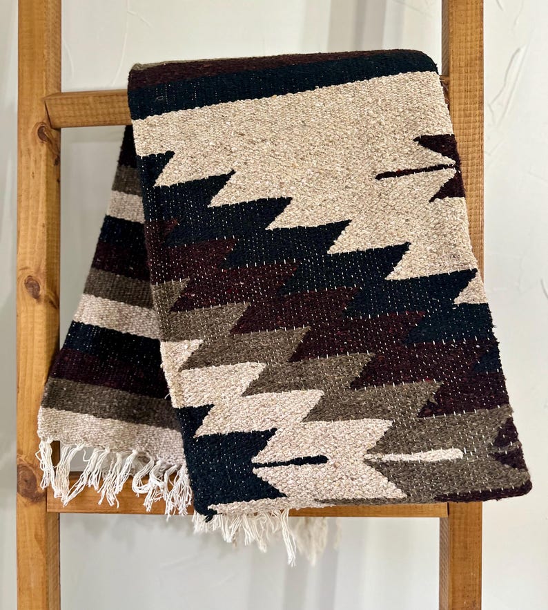 Mexican Diamond Blanket: Brown Black Falsa Throw - Etsy