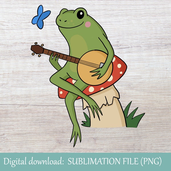 Frog Playing Banjo Mushroom - Etsy