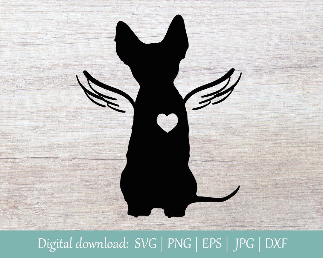 Devon Rex Pet Cat Memorial SVG | Angel Wings SVG | Cat Loss Svg | Cat ...