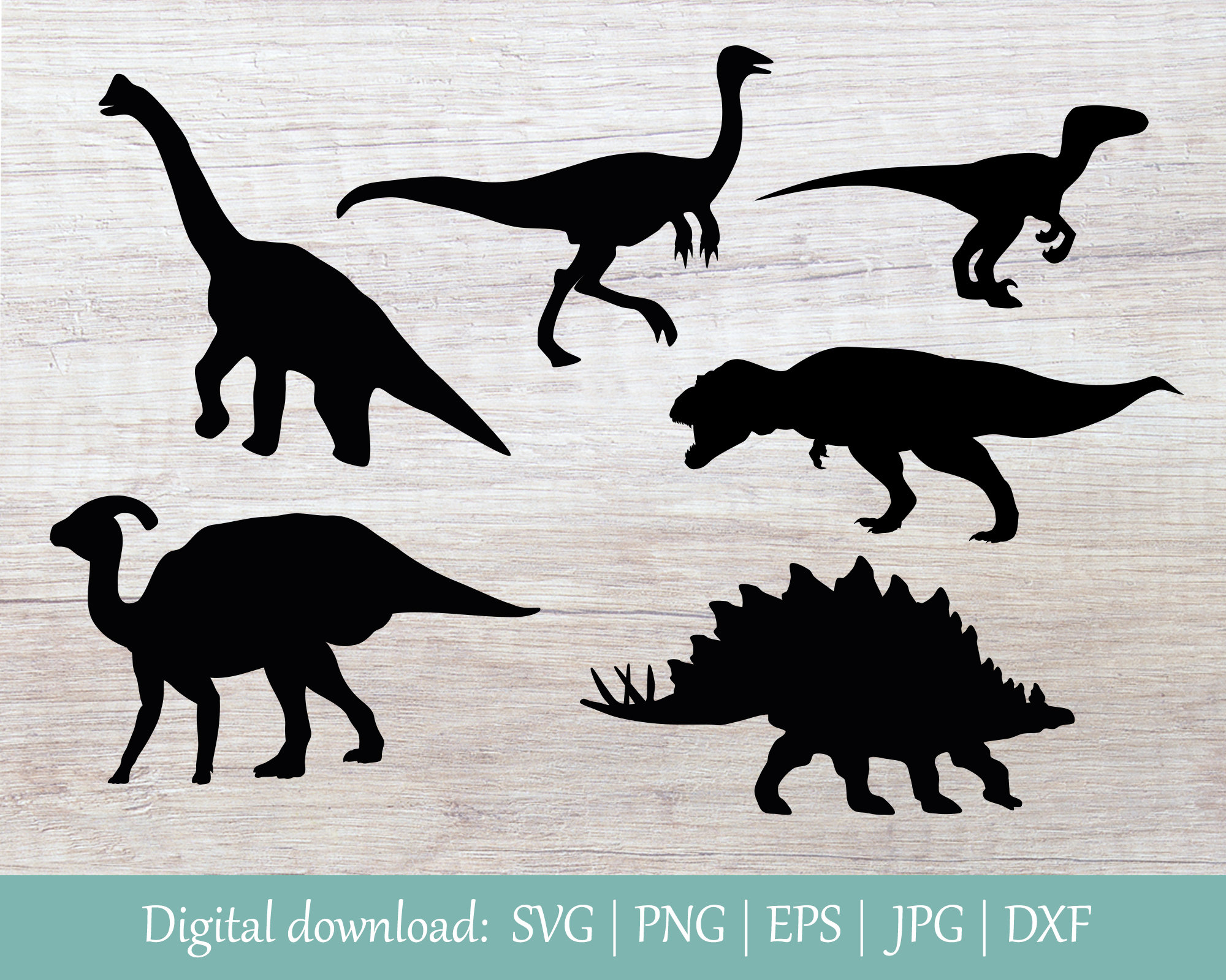 Dinosaurs SVG Pack Dino Silhouette SVG Prehistoric Animal Cut Files ...
