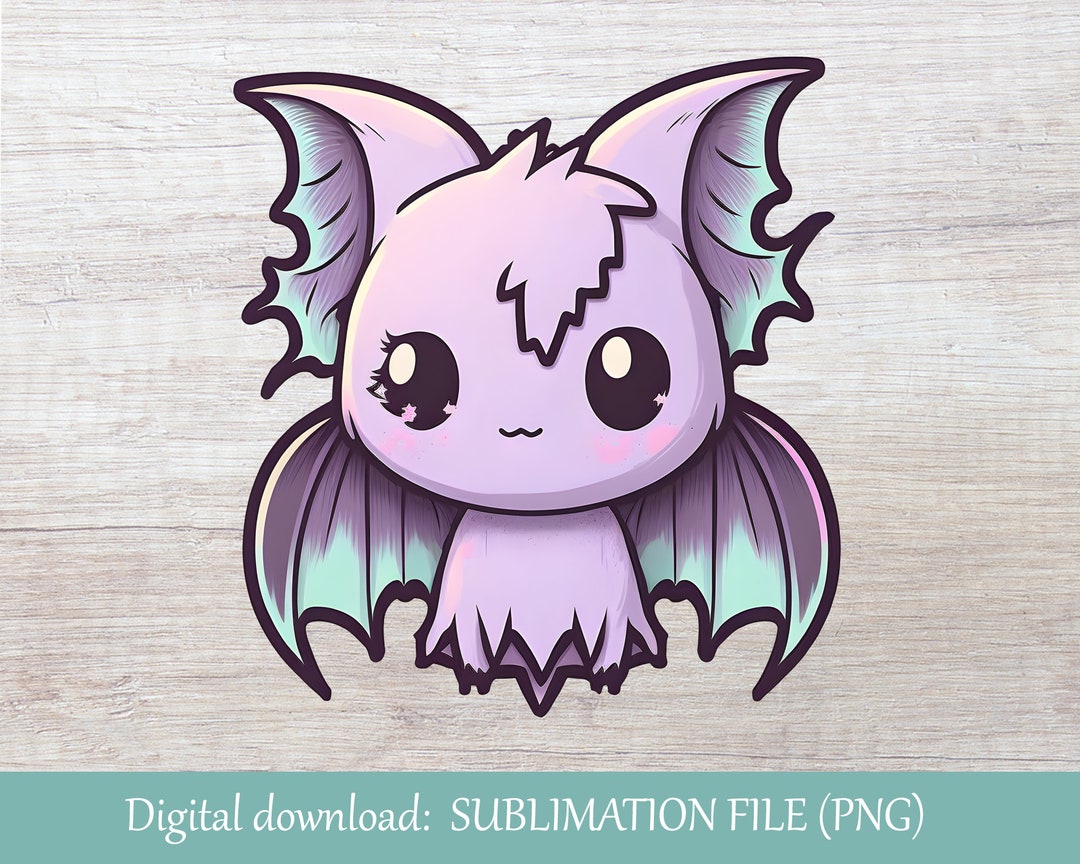 Pastel Goth Kawaii Bat | PNG Sublimation File | Cute Bat | Pastel Goth ...