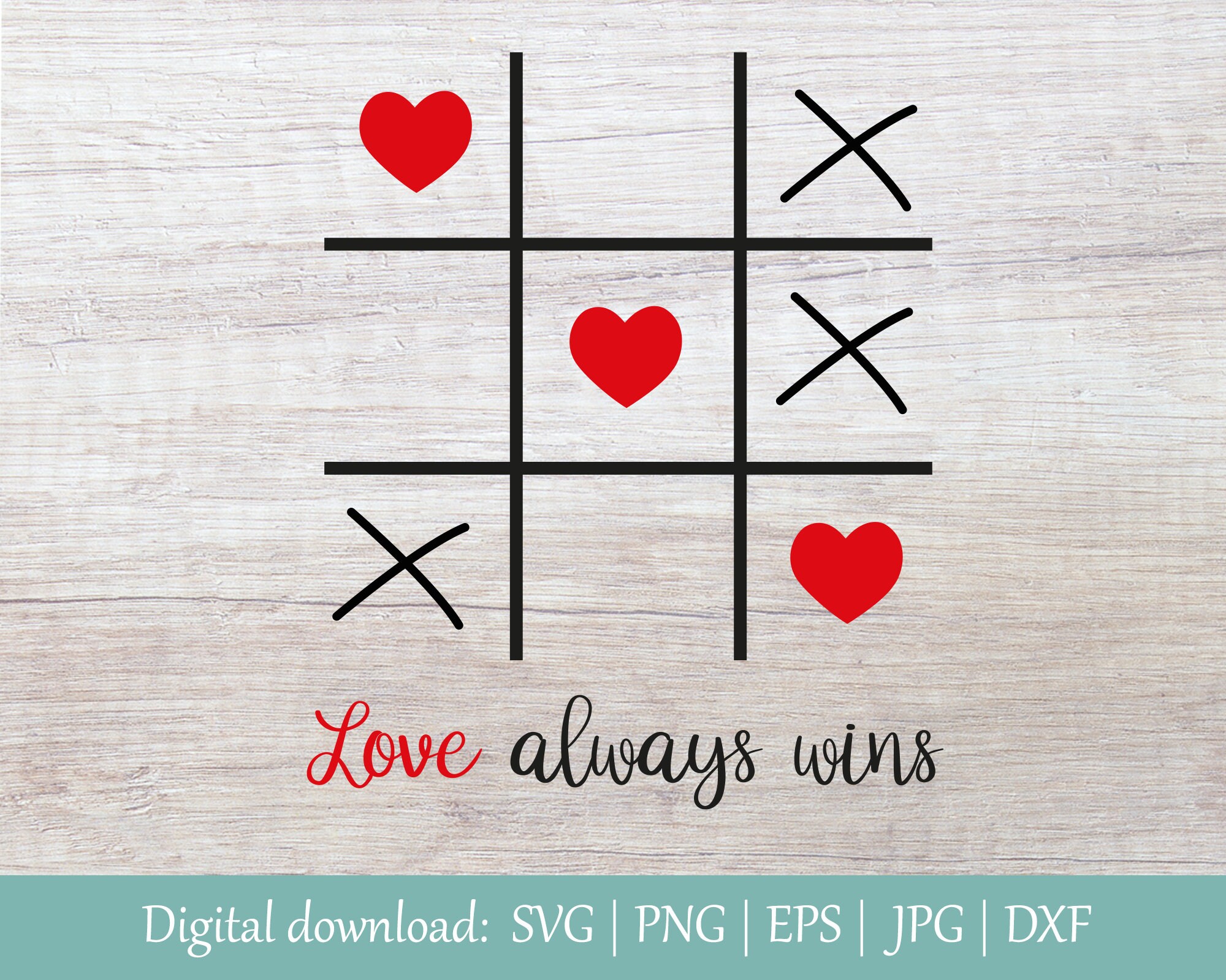 Tic Tac Toe Valentine SVG | Valentine's Day Clip Art | Valentine's Day ...