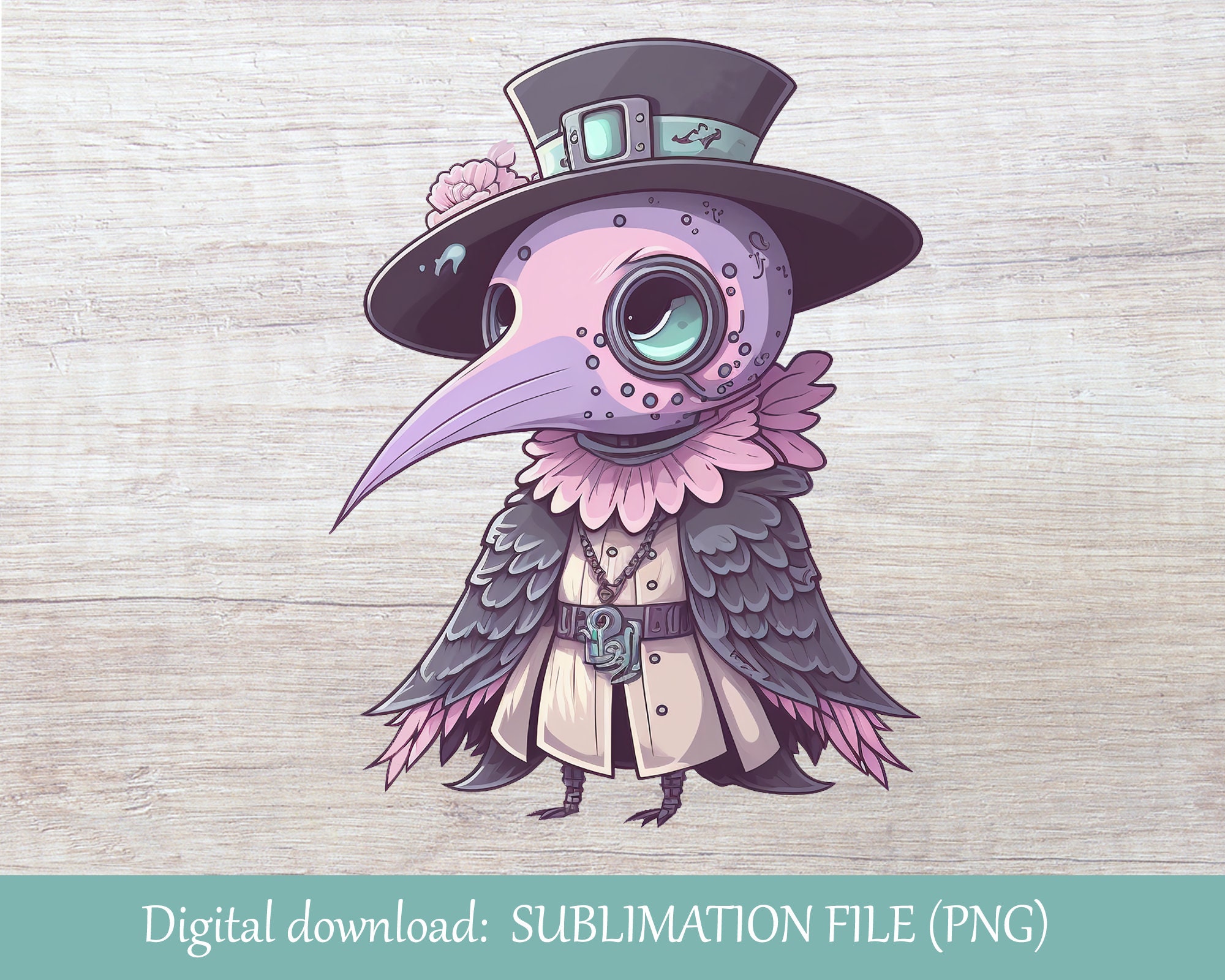 Pastel Goth Plague Doctor | PNG Sublimation File | Cute Doctor | Pastel ...