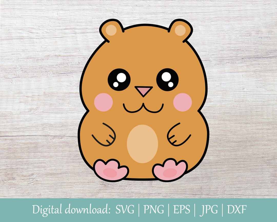 SVG Cut File | Cute Kawaii Hamster | Cartoon Hamster | Hamster Clipart ...