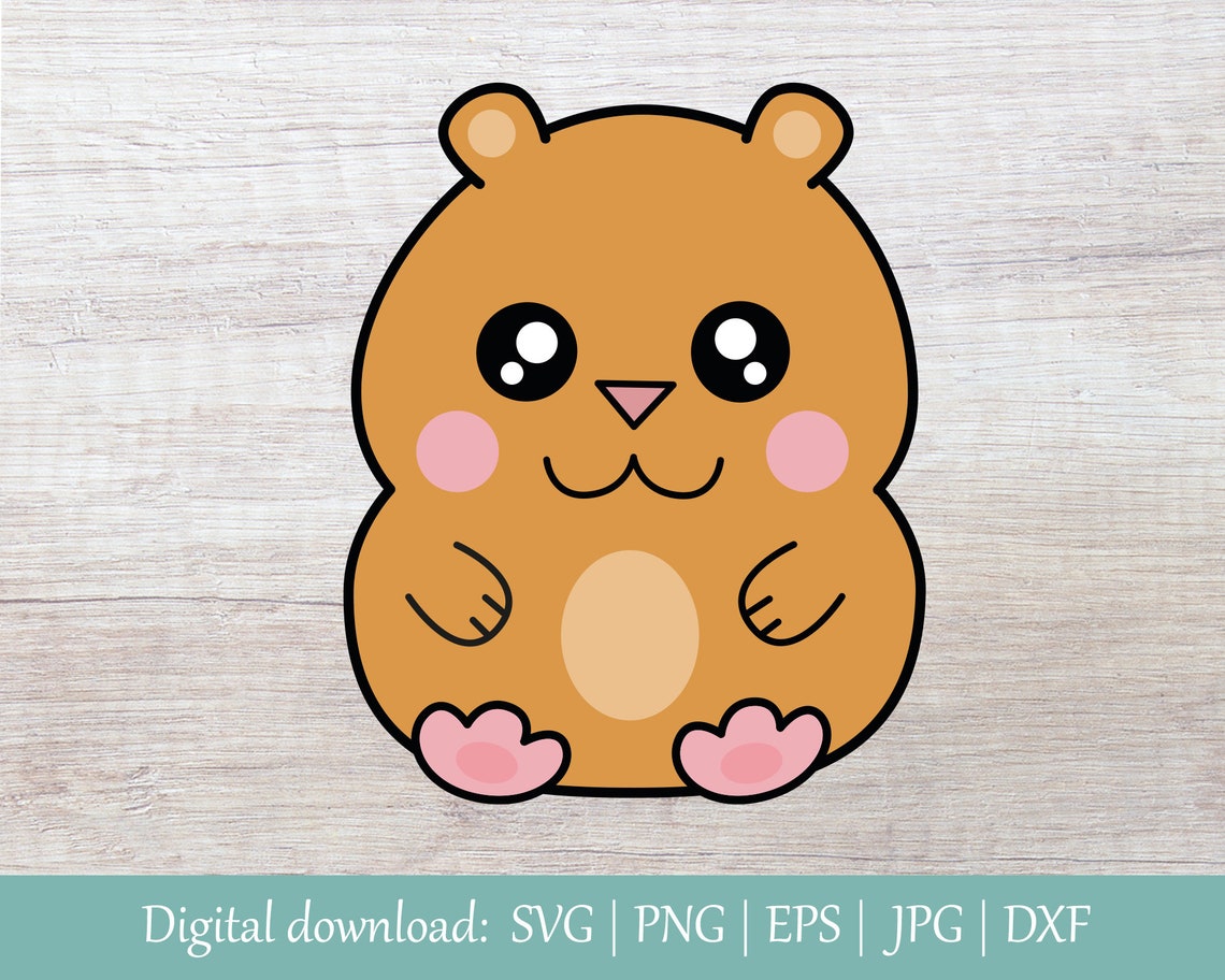 SVG Cut File | Cute Kawaii Hamster | Cartoon Hamster | Hamster Clipart ...