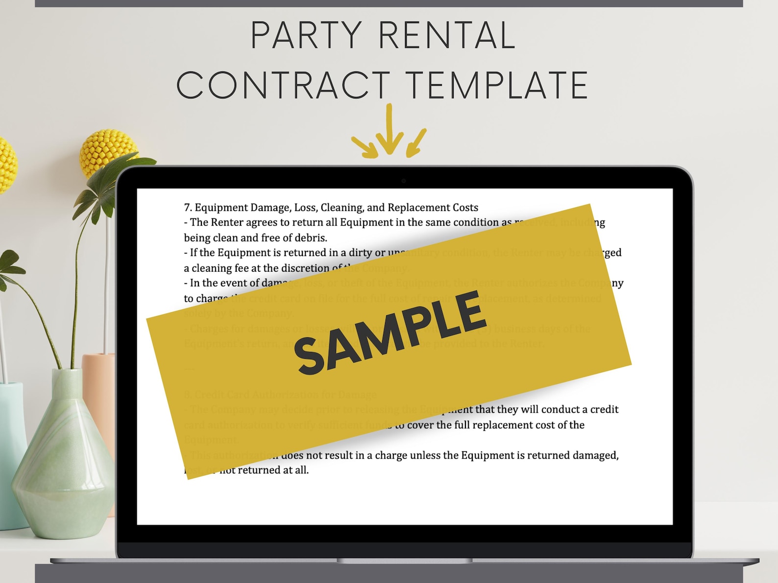 Party Rental Contract Template: Editable Equipment Agreement (microsoft ...