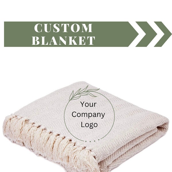 Custom Corporate Logo Blankets - Etsy
