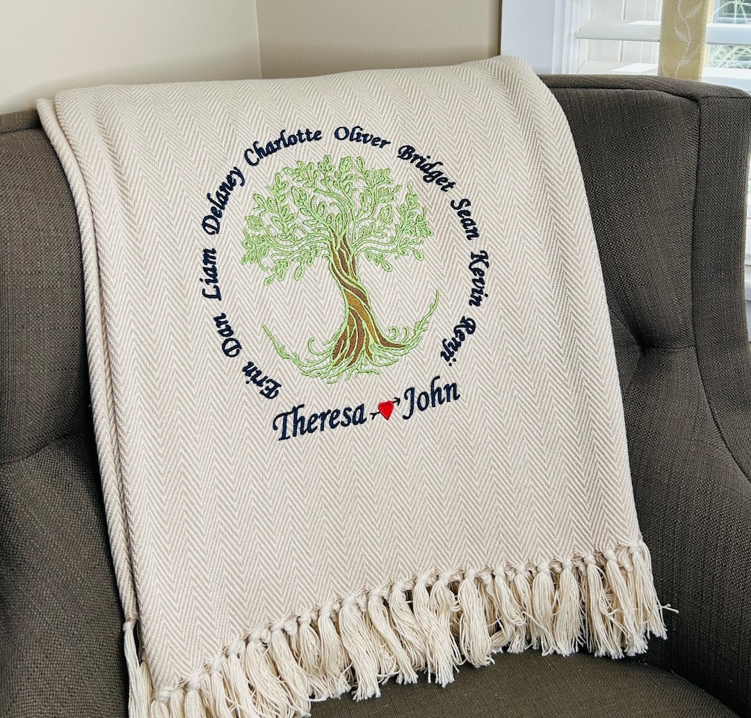 Personalized Family Tree Blanket / Mother's Day Gift/ Custom ...