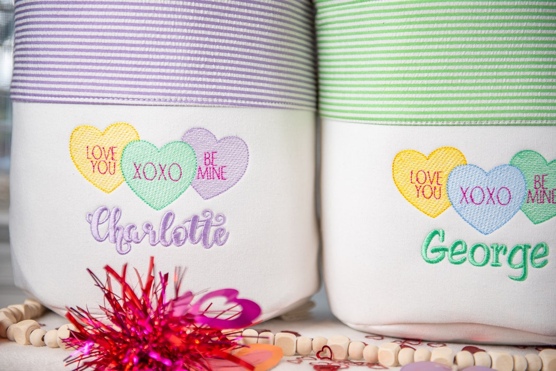 Custom Valentines Day Bag/ Personalized Valentines Day Bucket ...