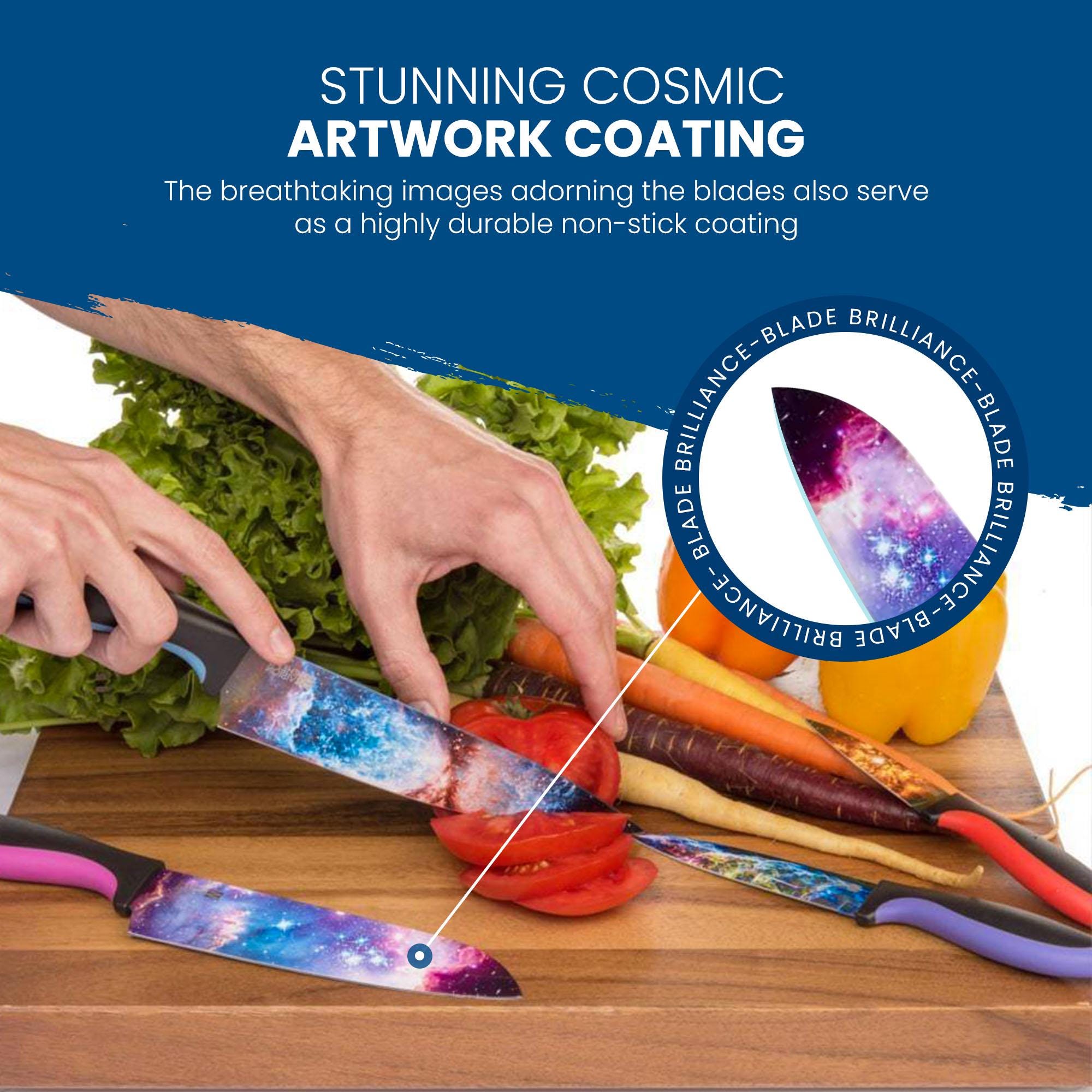 Cosmos Kitchen Knife Set in Gift Box by Chef's Vision Color Chef Knives ...