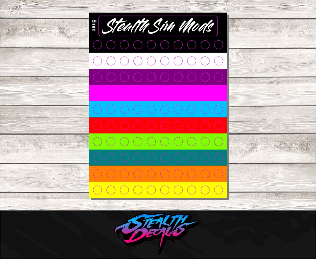 8mm Round Stickers to Fit Fanatec and Other Sim Racing Steering Wheels ...