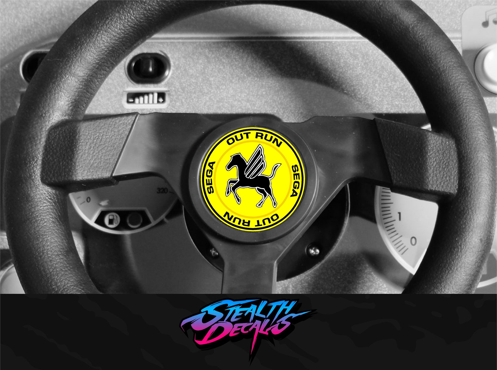 Outrun Steering Wheel Centre Sticker to Fit Arcade 1up Cabinet - Etsy