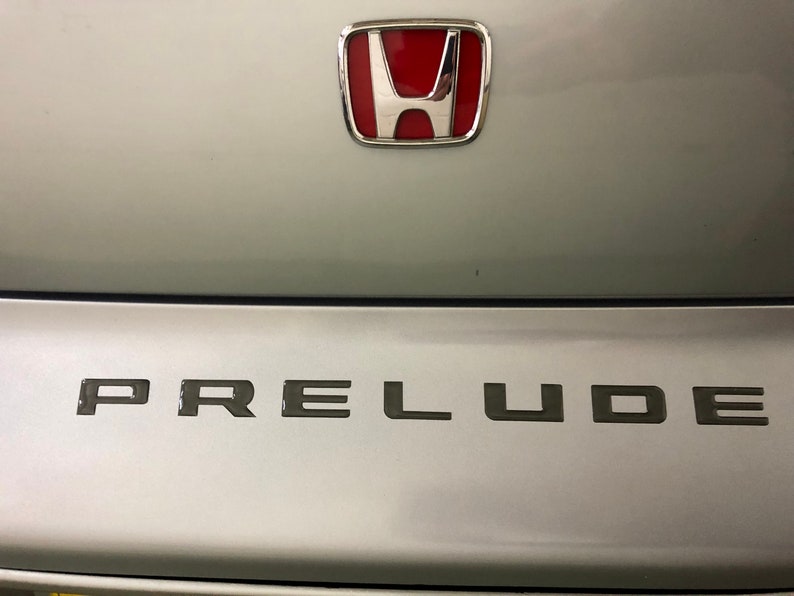 Honda Prelude Rear Bumper Emblem Badge Sticker Set 3D Resin Charcoal ...