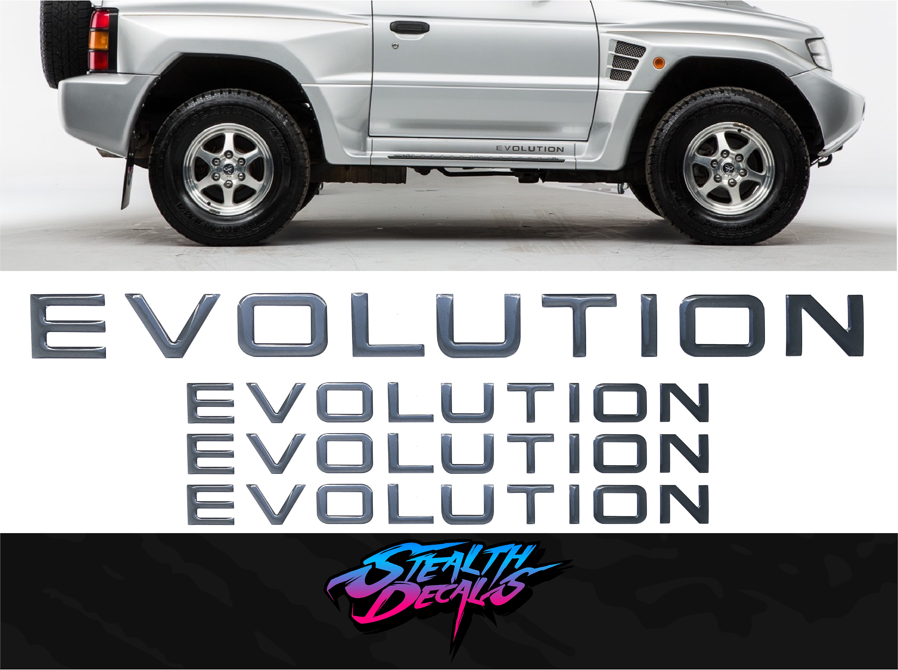 Pajero Shogun Evolution 3d Domed Sticker Replacement Set Etsy