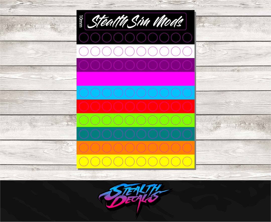 10mm Round Stickers to Fit Fanatec and Other Sim Racing Steering Wheels ...