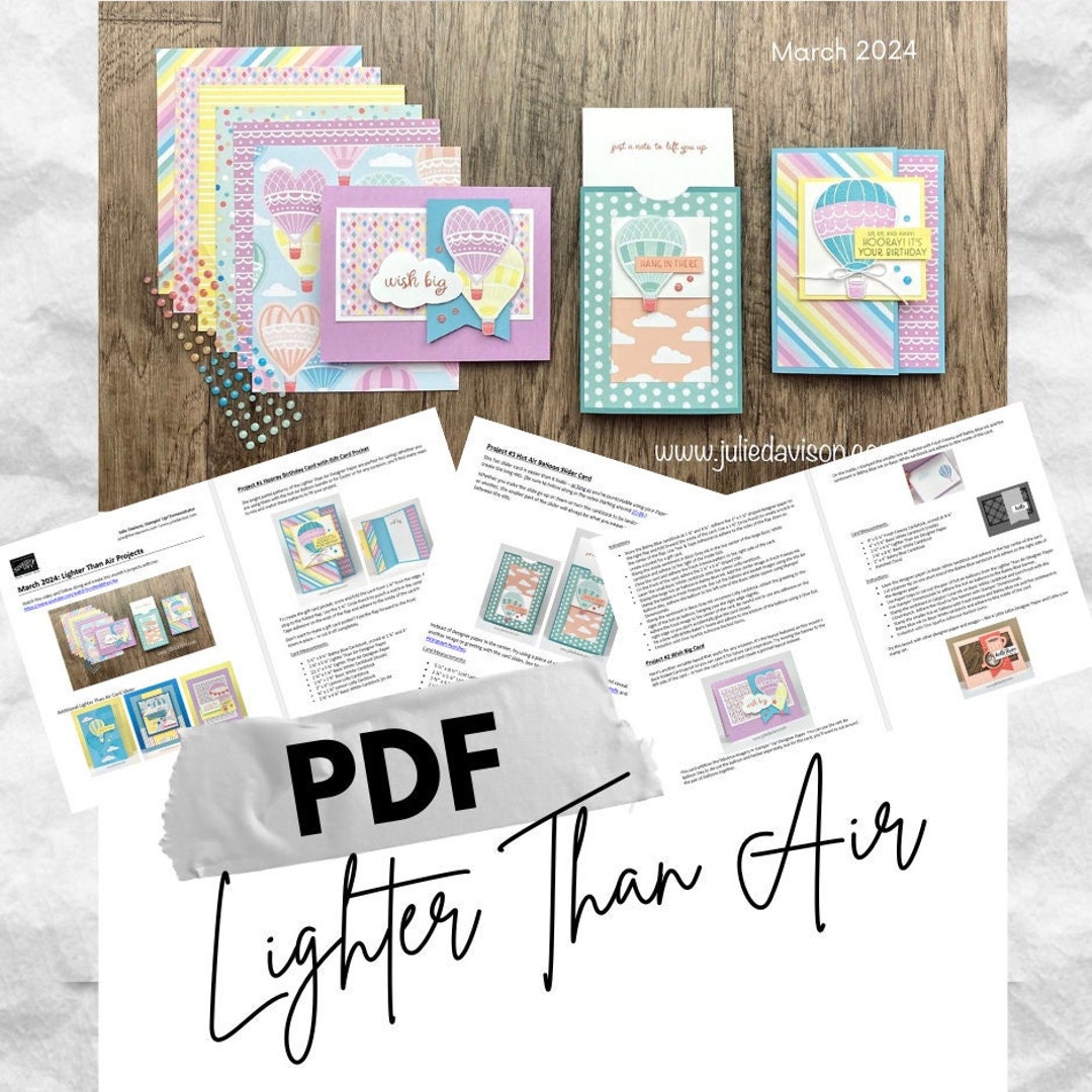PDF Stampin' Up Lighter Than Air Card Tutorials - Etsy