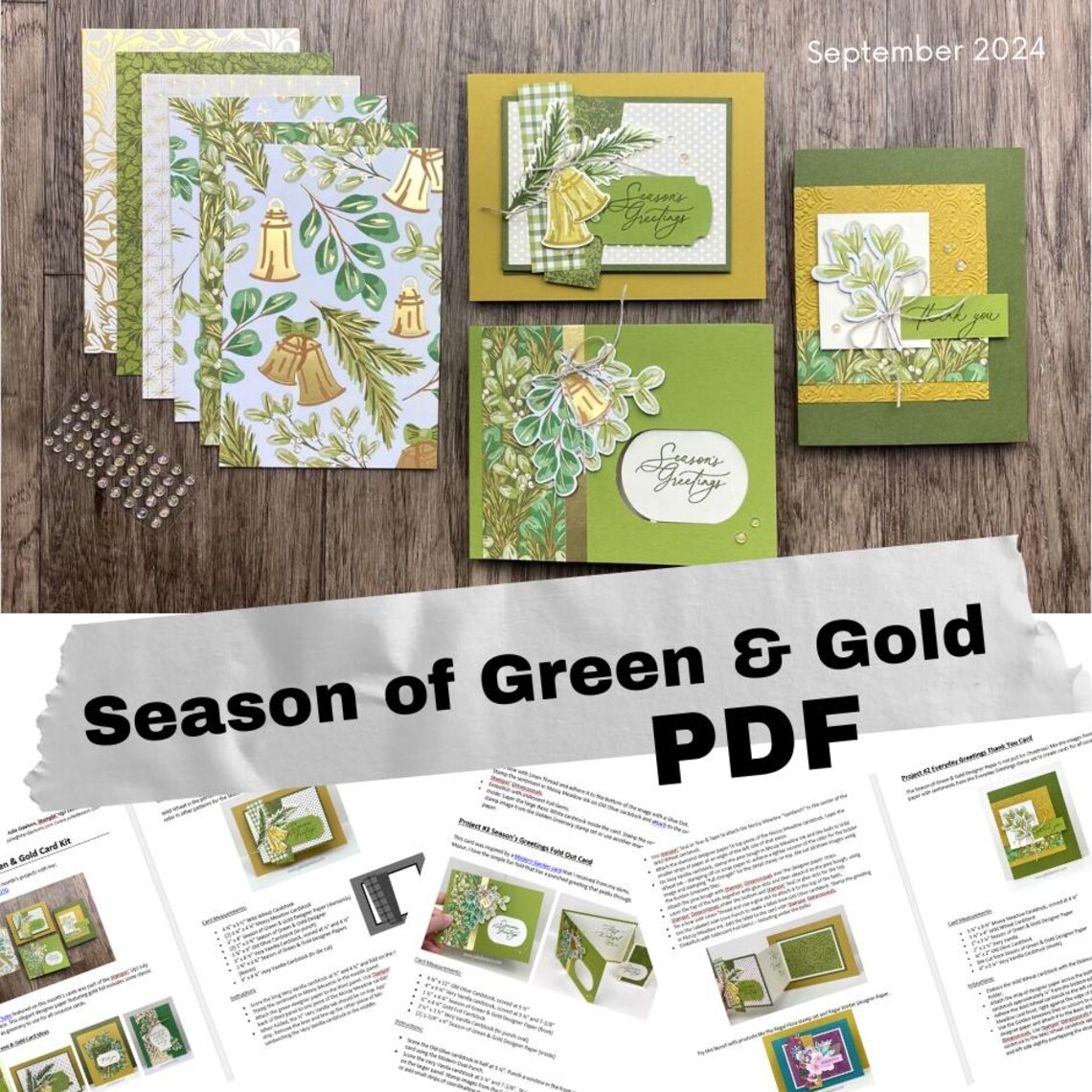 PDF - Stampin' Up! Season of Green & Gold Card Tutorials - Etsy