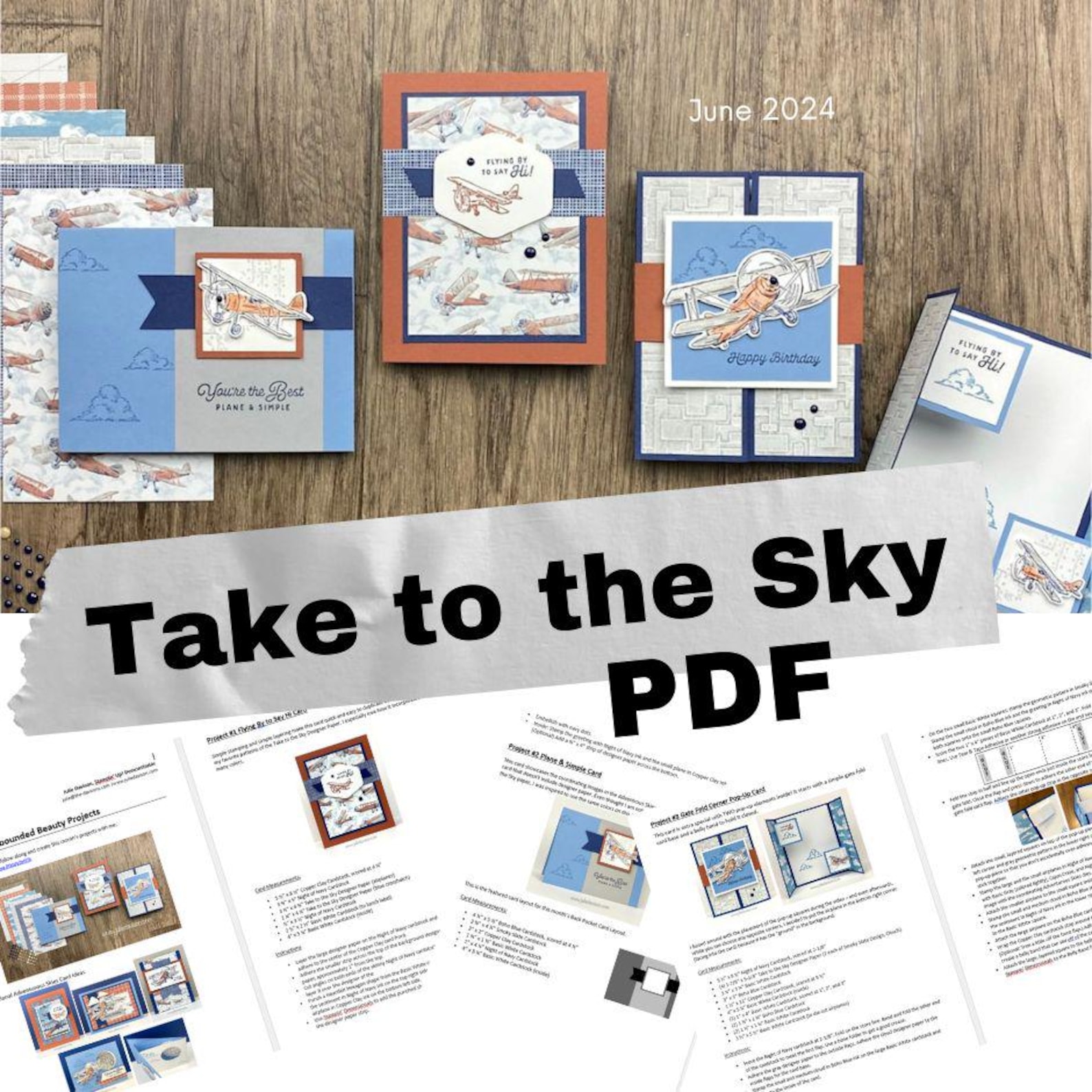 PDF - Stampin' Up! Take to the Sky Card Tutorials - Etsy