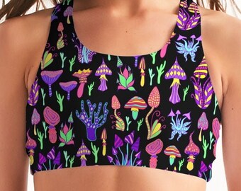 Mushroom Sports Bra - Etsy