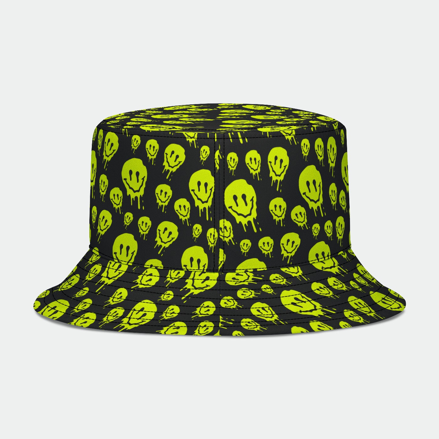 Drippy Melting Smiley Faces Bucket Hat Psychedelics Vibrant - Etsy