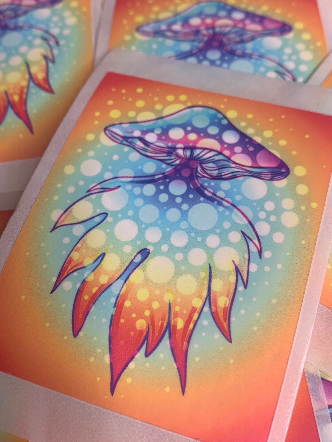 Trippy Mushroom Sticker Hippie Vinyl Stickers Shrooms Magic - Etsy
