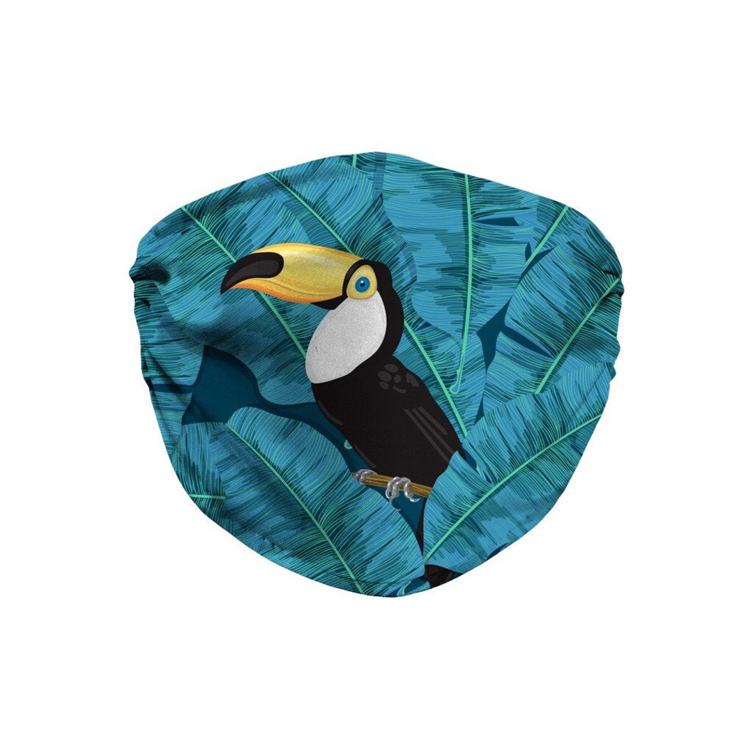 Toucan Tropical Bird Face Mask Filter, Exotic Animal Face Cover, Banana ...