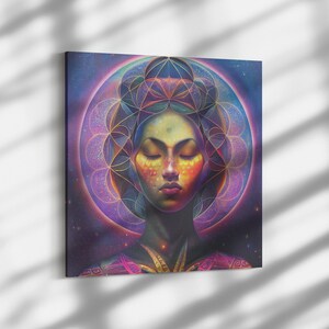 Cosmic Female Visionary Canvas Wall Art Spiritual Awakening - Etsy