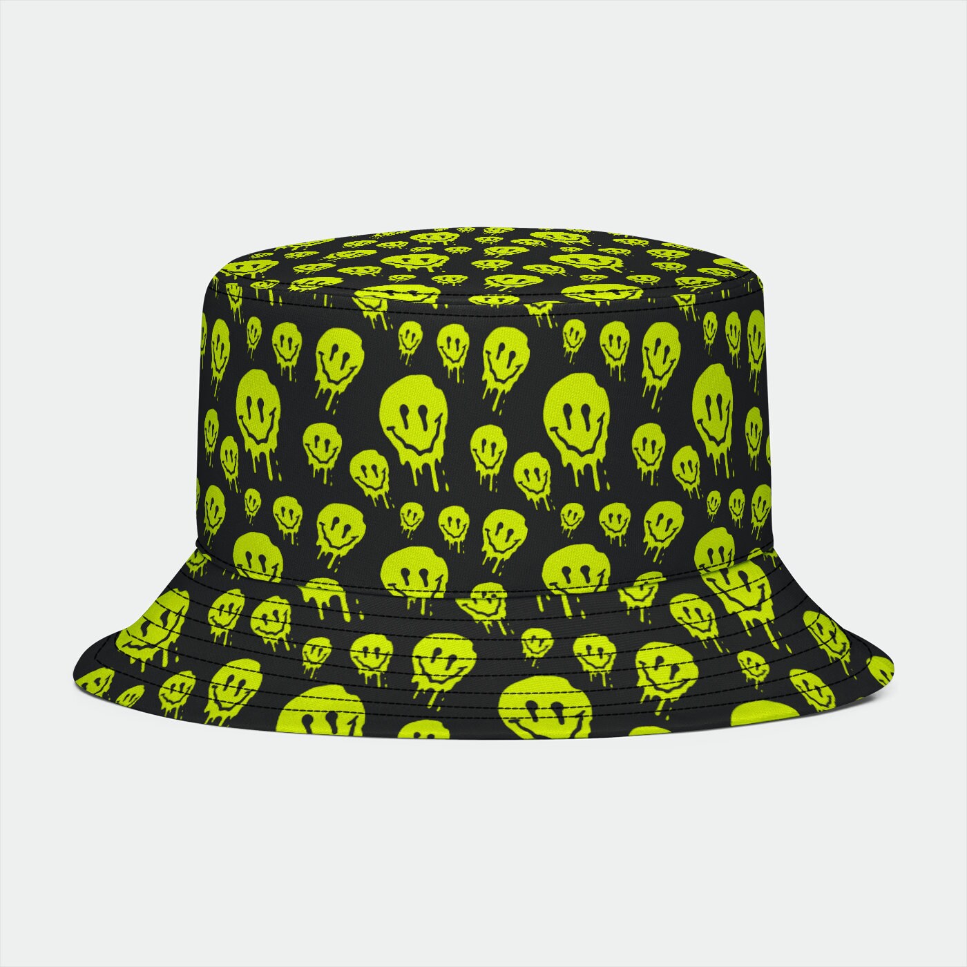 Drippy Melting Smiley Faces Bucket Hat Psychedelics Vibrant - Etsy