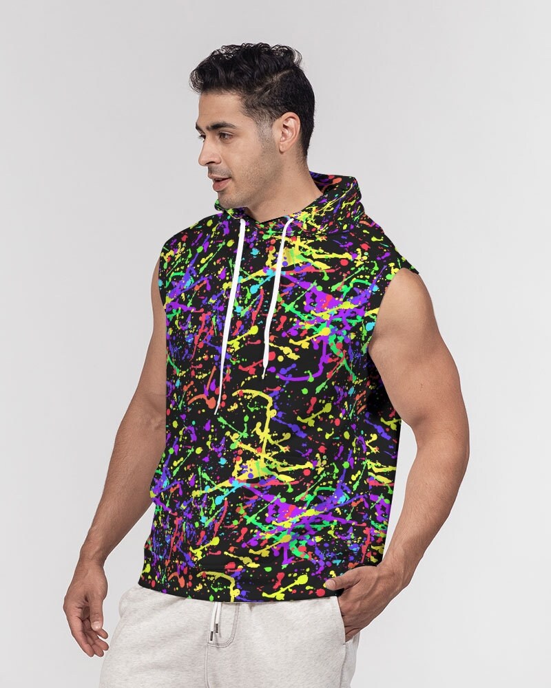 Trippy Paint Splatter Men's Premium Heavyweight Sleeveless - Etsy